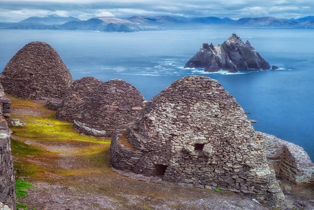 The Famous Bee Hive Huts At Skellig Michael, Ireland. Most Beautiful ...